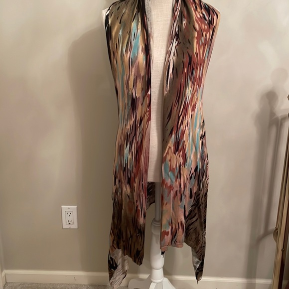 Sweaters | Multi Color Sweater Vest With Long Tails In Front Size M ...